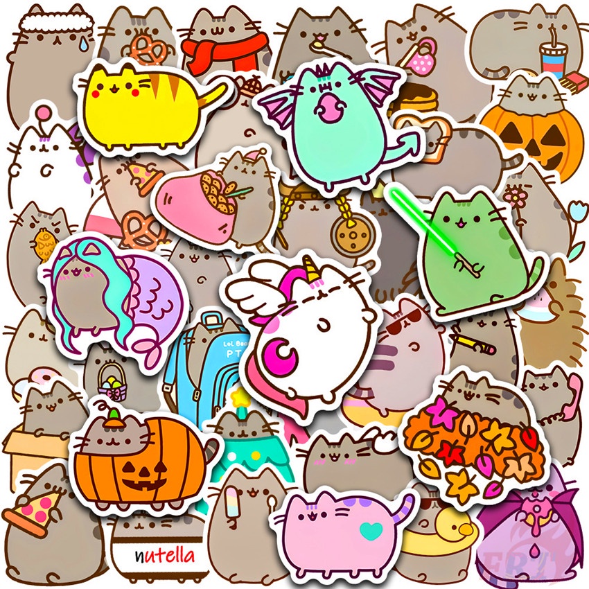 KUSO Funny P.usheen Cats Series 02 Stickers 50Pcs/Set DIY Fashion ...