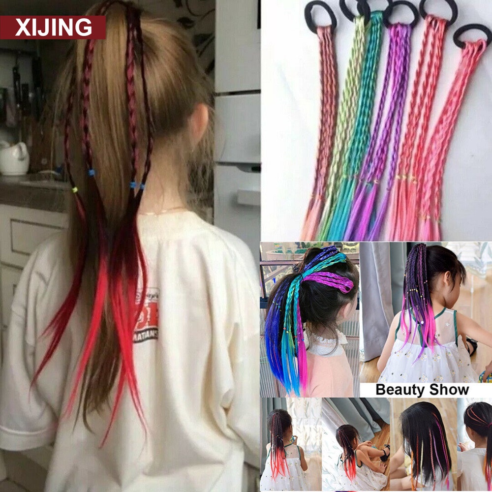 XJ- 1 PC Colorful Braider Twist Hair Tie / Rainbow Glitter Wings ...