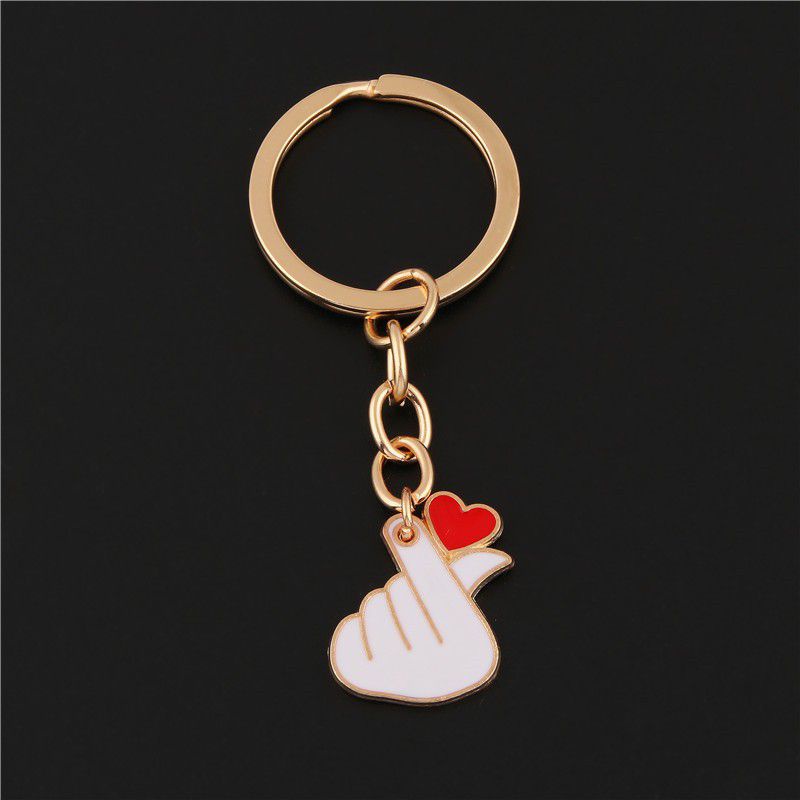 [READY STOCK] Vintage Enamel I Love U Gesture Keychain Heart Shaped ...