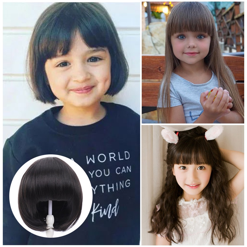 Children's wigs short curly hair baby photo photography brown black ...