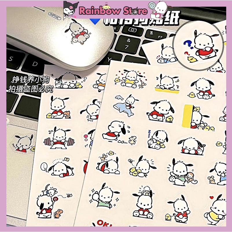 Cartoon Pacha Dog Sticker Transparent Waterproof Sanrio ins High-Value ...
