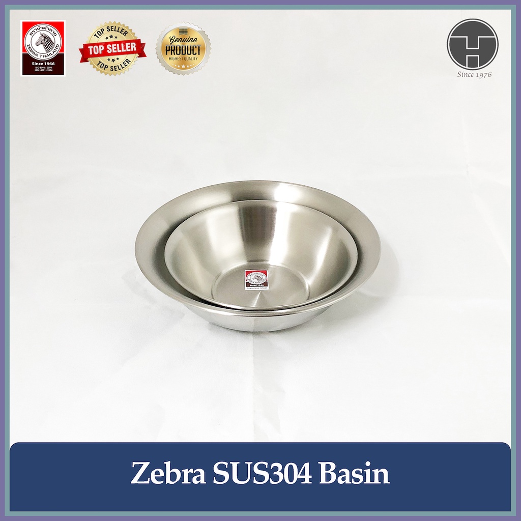 [TeoHin] Zebra SUS304 Stainless Steel Basin 16cm, 20cm , Bowl, Besen ...
