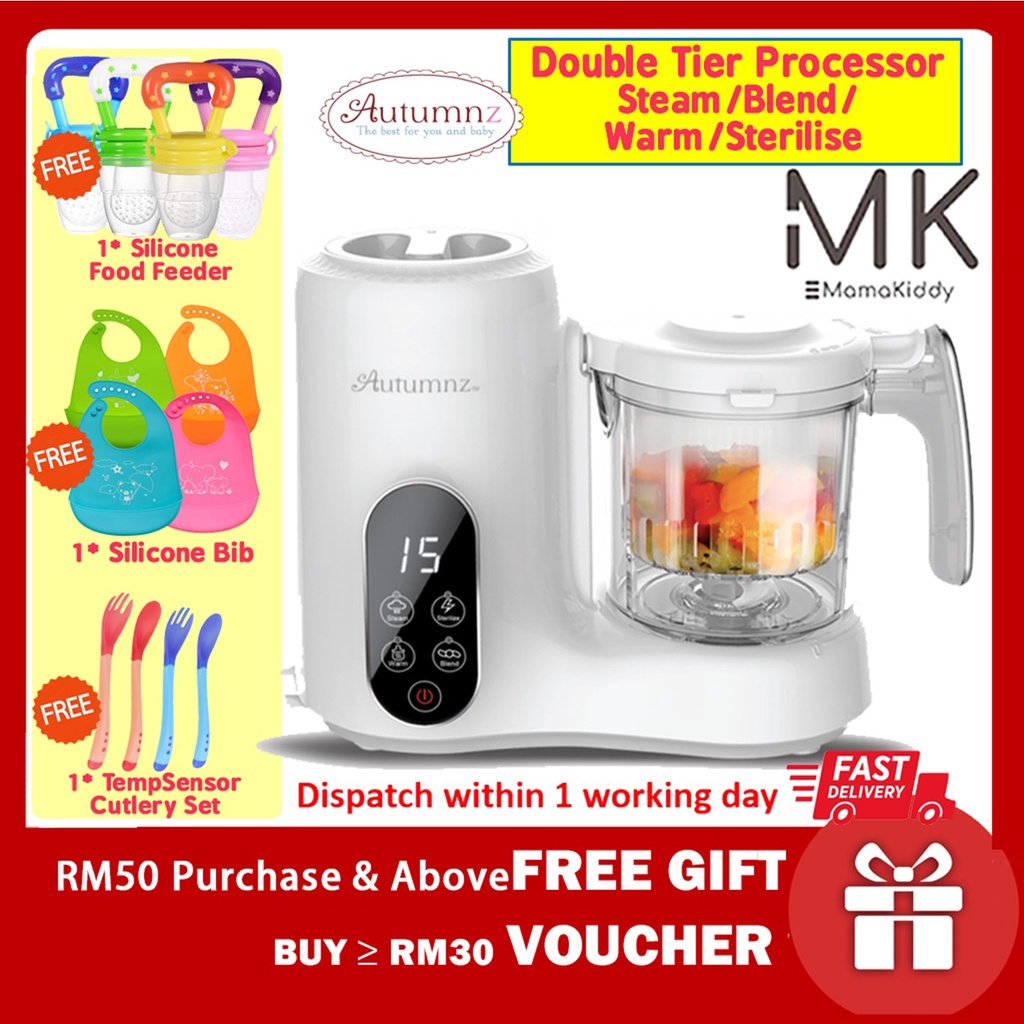 Autumnz Double Tier Multifunctional Baby Food Processor Heating Steam ...
