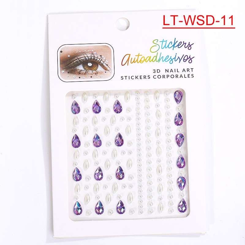 Fashion Facial Rhinestone Diamond Stickers Eyebrow Forehead Face ...