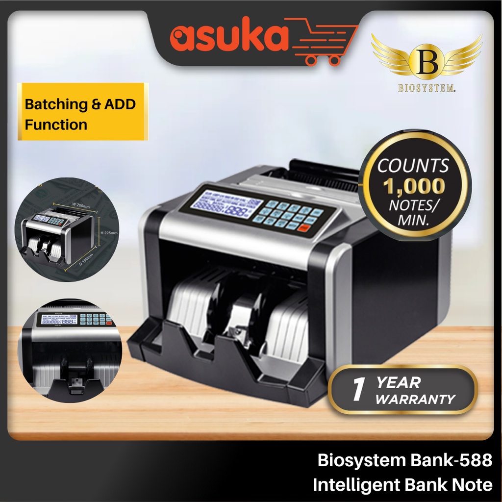 Biosystem Bank-588 Intelligent Bank Note Counting Machine Bank Note ...