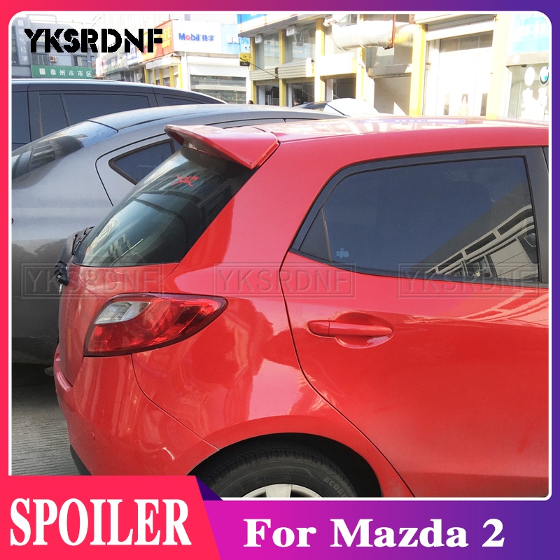 Use For Mazda 2 Spoiler Sport ABS Plastic Carbon Fiber Look Rear Trunk ...