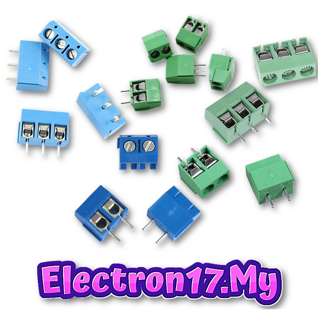 2Way 3Way PCB Mount Screw Terminal Block Connector Green Blue 2Pin 3Pin ...