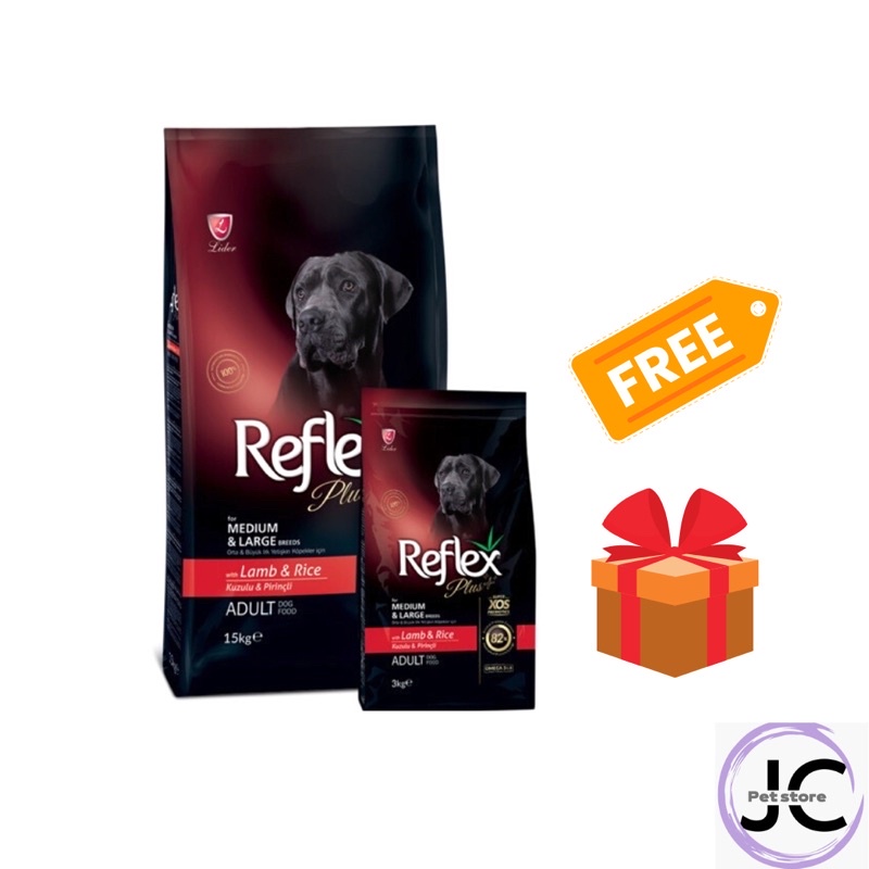( FREE GIFT) Reflex Plus Dog Medium & Large Breed Lamb & Rice (Adult ...