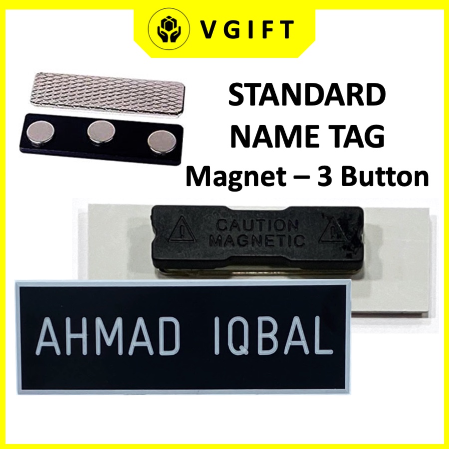 Name Tag Magnet Name Tag Pin Guru Epoxy Custom Sekolah Magnet NameTag ...