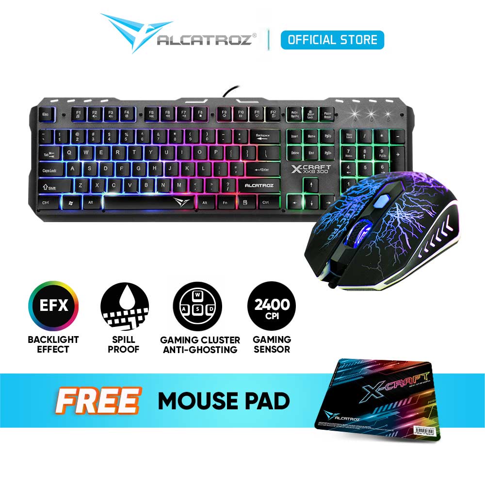 Alcatroz XKB-300 Spill Proof Gaming Keyboard with FX Effects Backlight ...