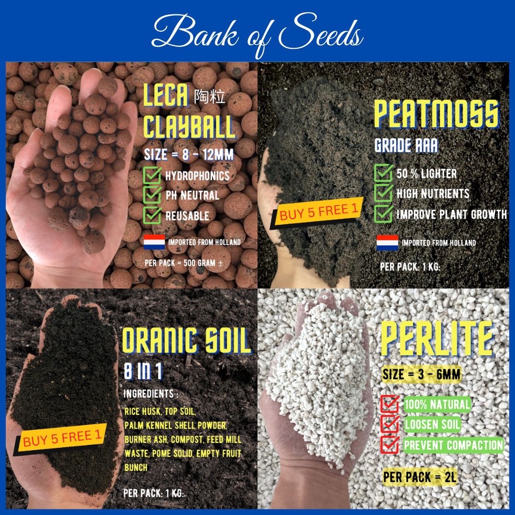 8 in 1 Organic Soil Tanah Baja Tanah Organik/Hydrokorrels Leca (8-12mm ...