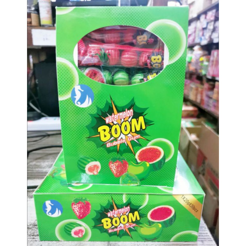 WATERMELON BOOM BUBBLE GUM 30PACKS WITH 5PCS GUM Halal | Shopee Malaysia