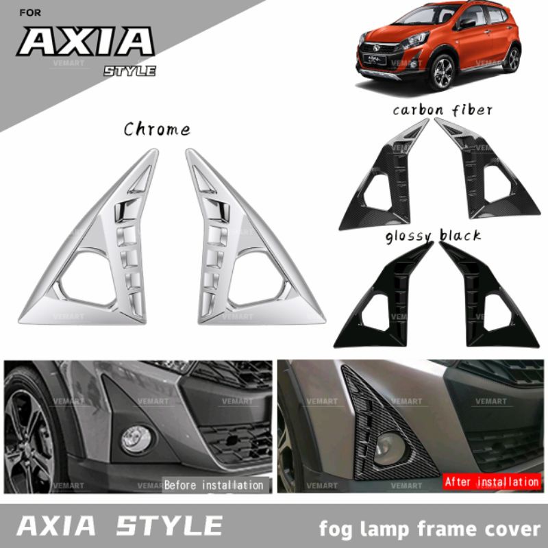 Vemart Perodua axia gxtra style car fog light frame cover garnish ...