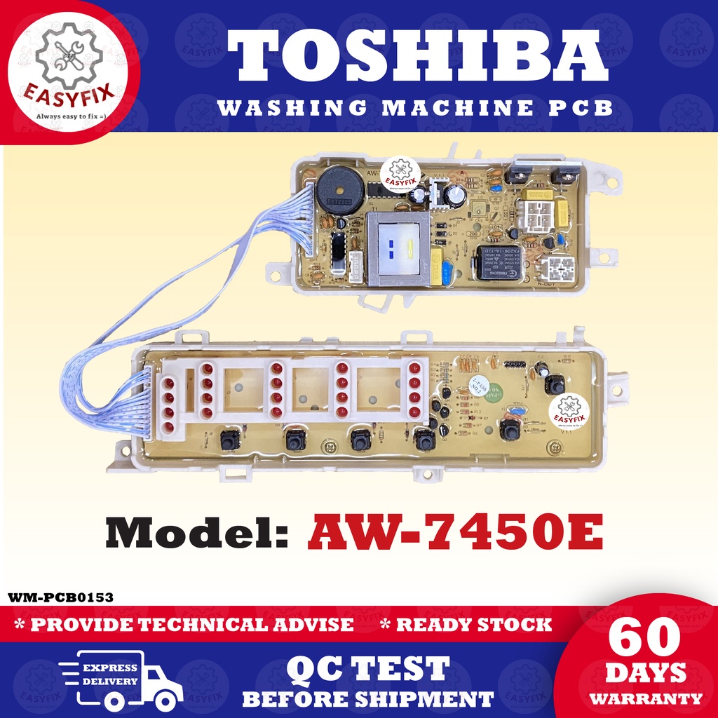 AW-7400E / AW-7450E TOSHIBA WASHING MACHINE PCB BOARD (CONTROL BOARD ...