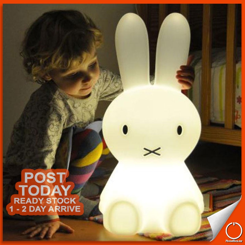 𝟐𝟖𝐂𝐌 𝟓𝟎𝐂𝐌 𝟖𝟎𝐂𝐌 Large Miffy Rabbit Soft Light LED Night Lamp Kids ...