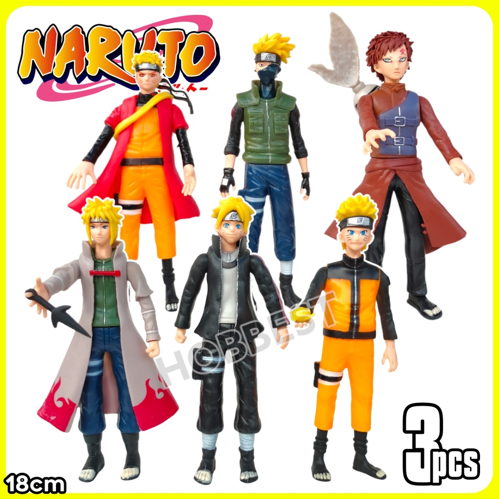 Action Figure NARUTO set Of 3pcs - Miniature Cake Topper Toy Display ...