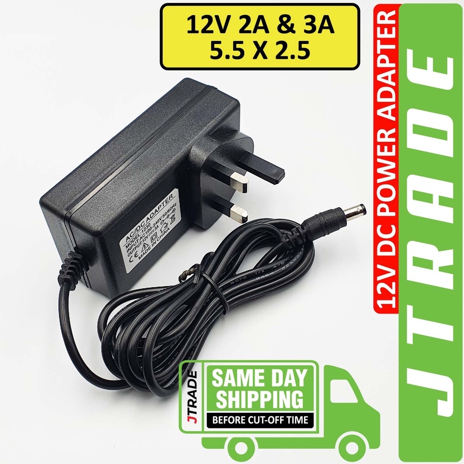 12V 2A / 3A DC Power Adapter Charger 1 Meter / 2 Meters / 3 Meters DC 5 ...