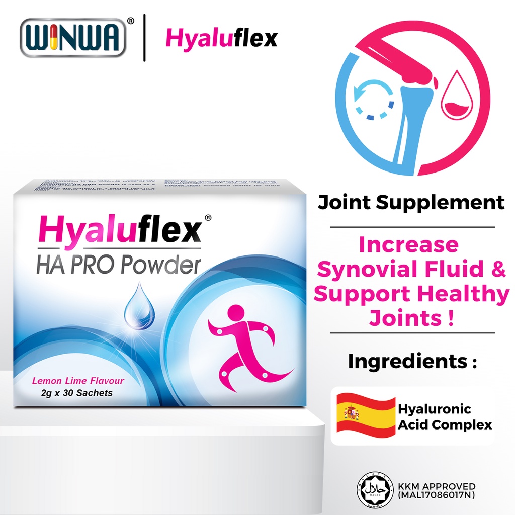 Hyaluflex HA PRO Powder Sachet (30's) - Collagen & Hyaluronic Acid For ...
