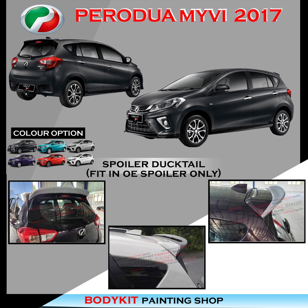 PERODUA NEW MYVI GEN 3 2018-2022 REAR SPOILER DUCKTAIL ADD ON OE ...