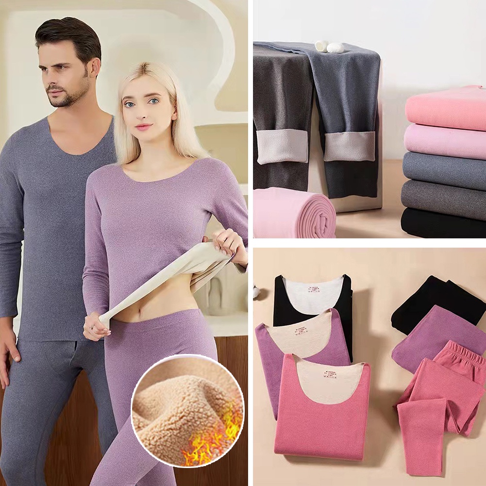 Double-sided Silk Cashmere Thermal Underwear Set Seamless Cashmere ...