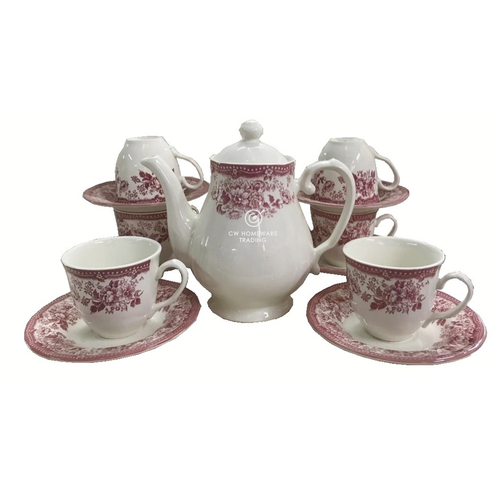 Claytan 9911P Diana Rose Pink 14Pcs (6Pax) Set Teh | Set Cawan Teh ...