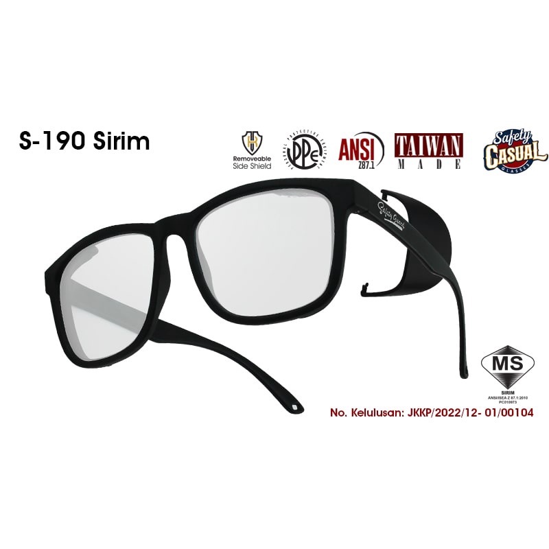 DOSH Sirim Approval Safety Glasses Retro Style Safety Guard S-190 ...