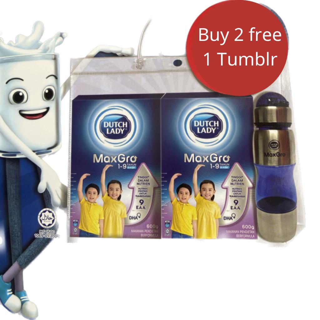 Dutch Lady MaxGro 1-9 years 600g x 2 Free Tumblr, Susu Formula Naik ...