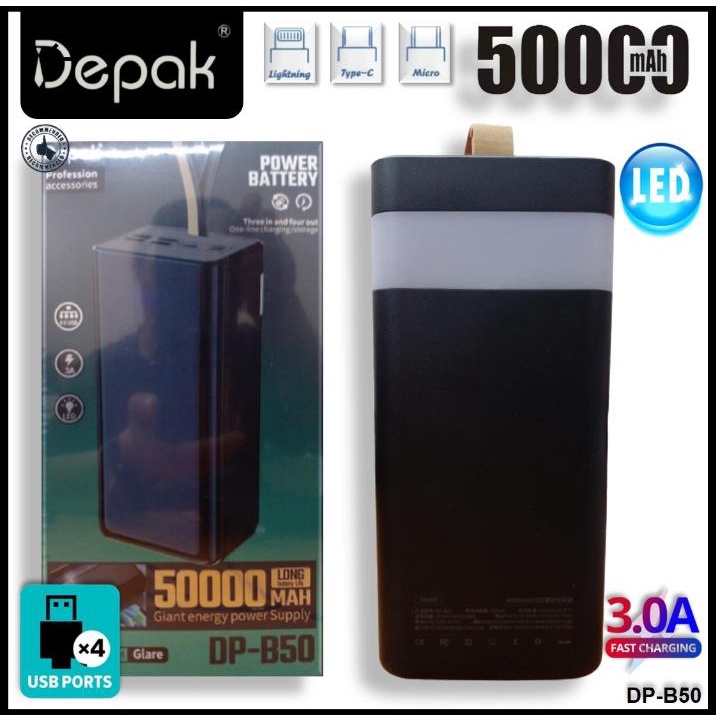 Deepak DPB50power bank 50000mah with quick charger and flash light ...