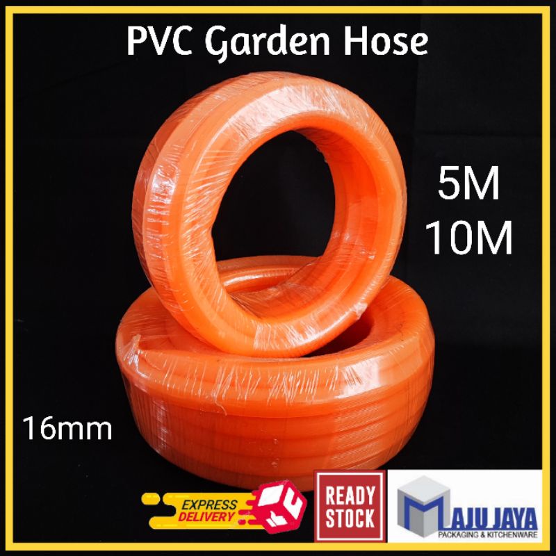 PVC Garden Hose Orange 16MM X 5M,10M (2MM THICKNESS) / PVC Water Pipe / Paip Air Getah Oren ...