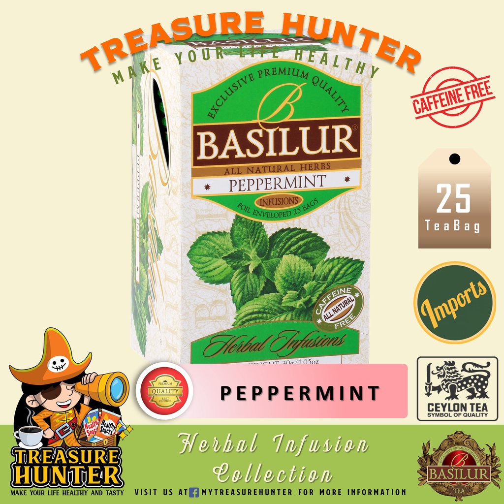 Basilur Herbal Infusion Pure Peppermint Tea 薄荷茶 25 Individual TeaBags ...