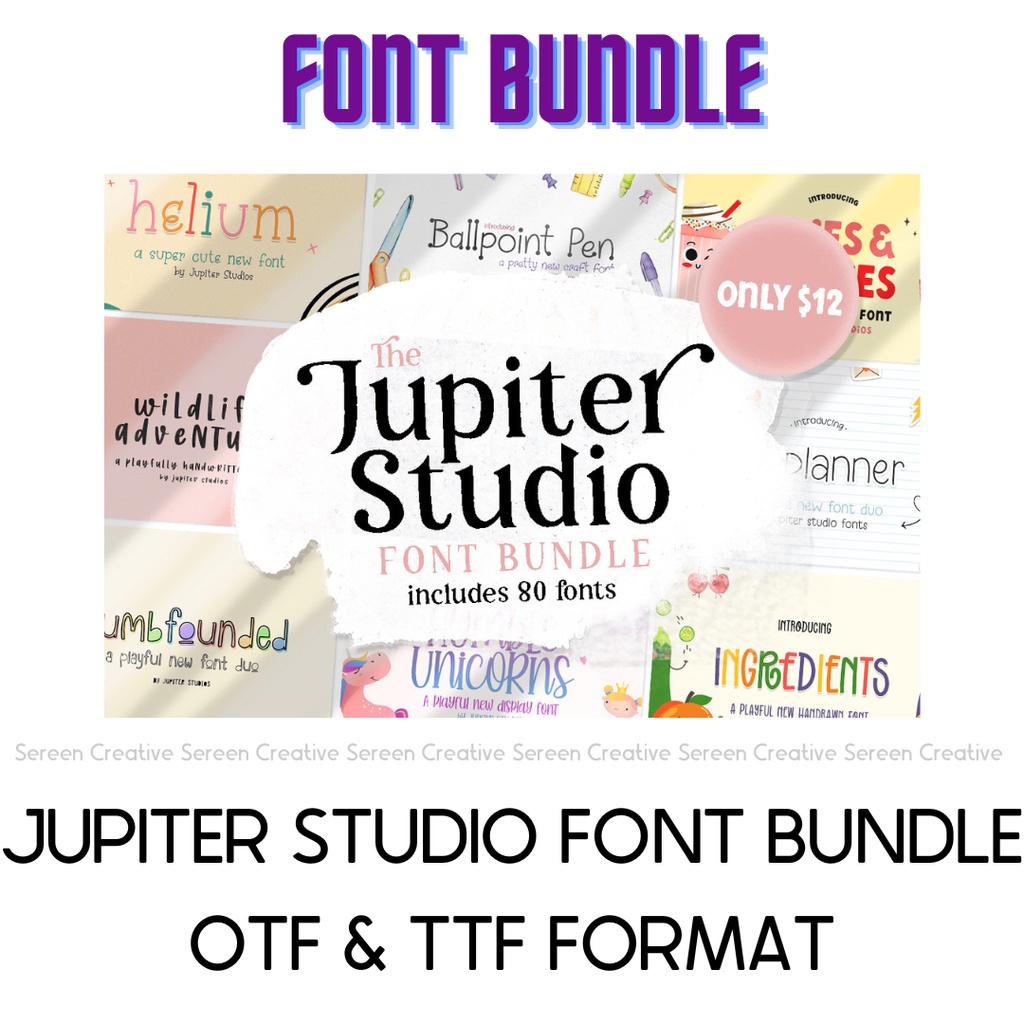 MF21 The Jupiter Studio Font Bundle For Ipad, Procreate, Windows, Mac ...