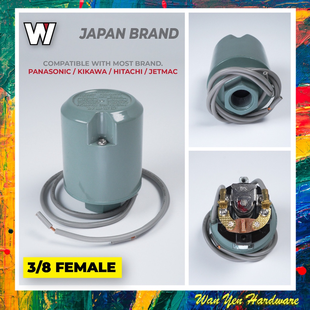 1/4", 3/8" Water Pump Pressure Switch Control for Panasonic, Hitachi ...