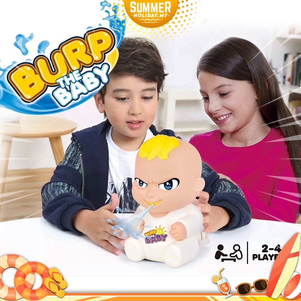 Burp The Baby Press Spray Water Kids Multiplayer Family Time Fun Board ...