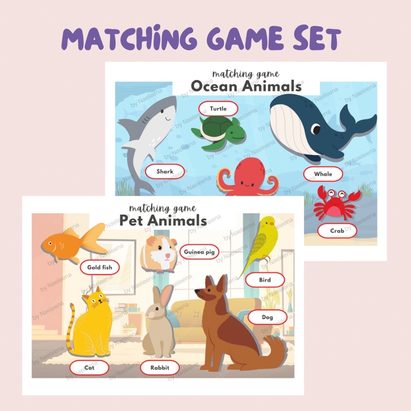 Shadow Matching Game | Ocean Animals/ Jungle Animals/ Arctic Animals ...