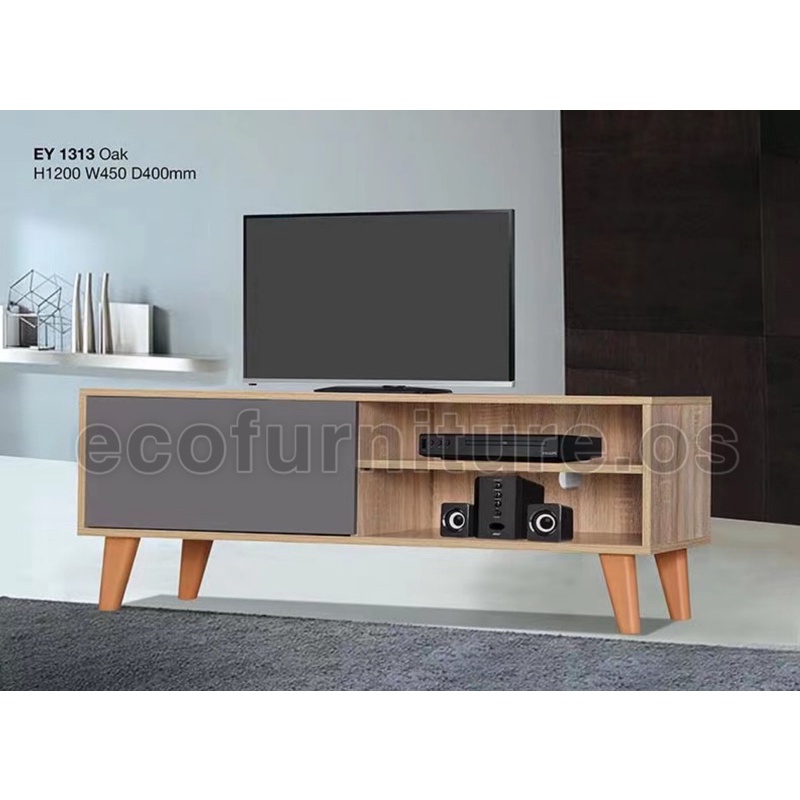 Rack TV Cabinet Storage Shelf 2 Door Rak TV Kabinet Modern 5ft Solid ...