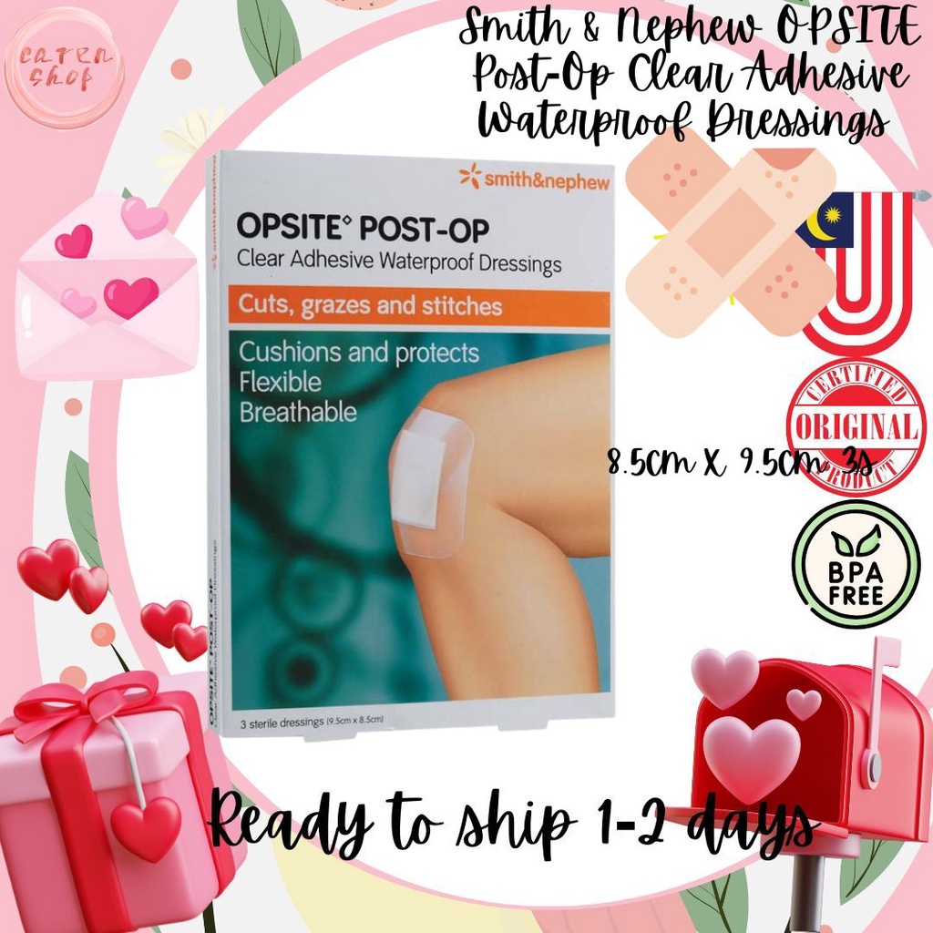 Smith & Nephew OPSITE Post-Op Clear Adhesive Waterproof Dressings 8.5cm ...