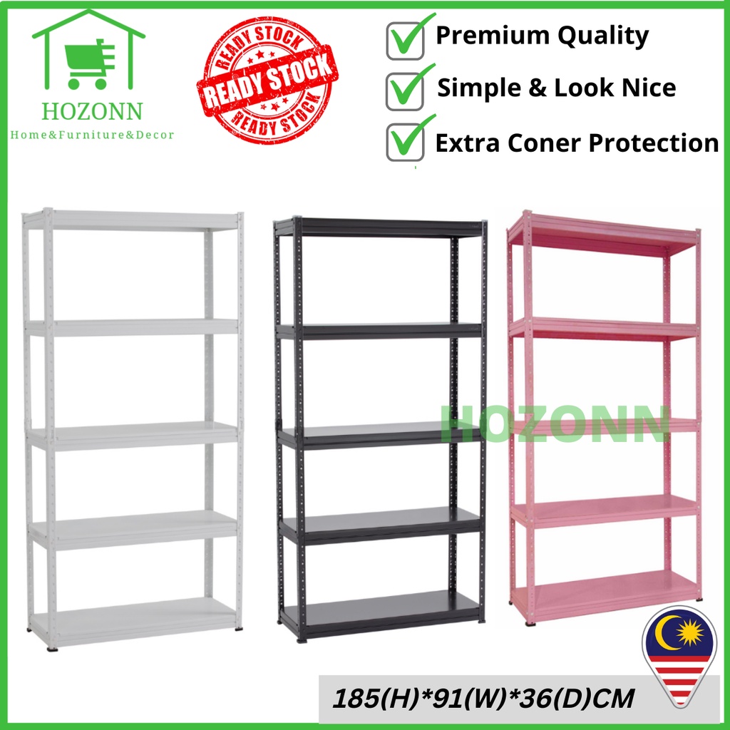 HOZONN KELSEY Heavy Duty Metal Rack Boltless Kitchen Rack Cabinet Besi ...