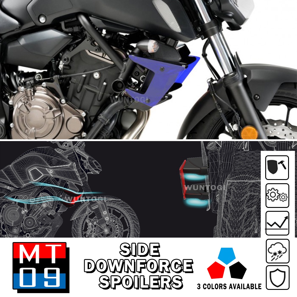 Motorcycle Downforce Spoilers For Yamaha MT-09 MT09 MT 09 2017-2020 ...