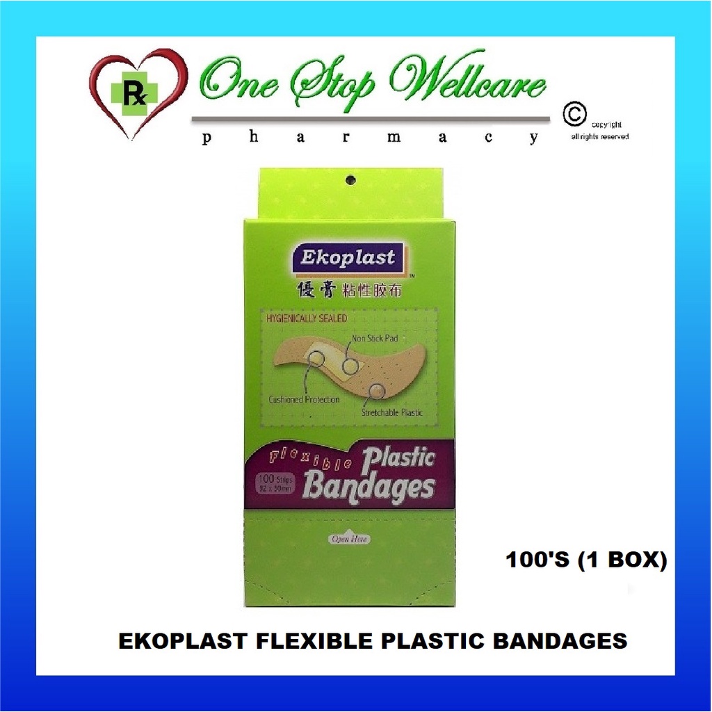 EKOPLAST PELEKAT LUKA PLASTIK FLEKSIBEL / FLEXIBLE PLASTIC BANDAGES 100 ...