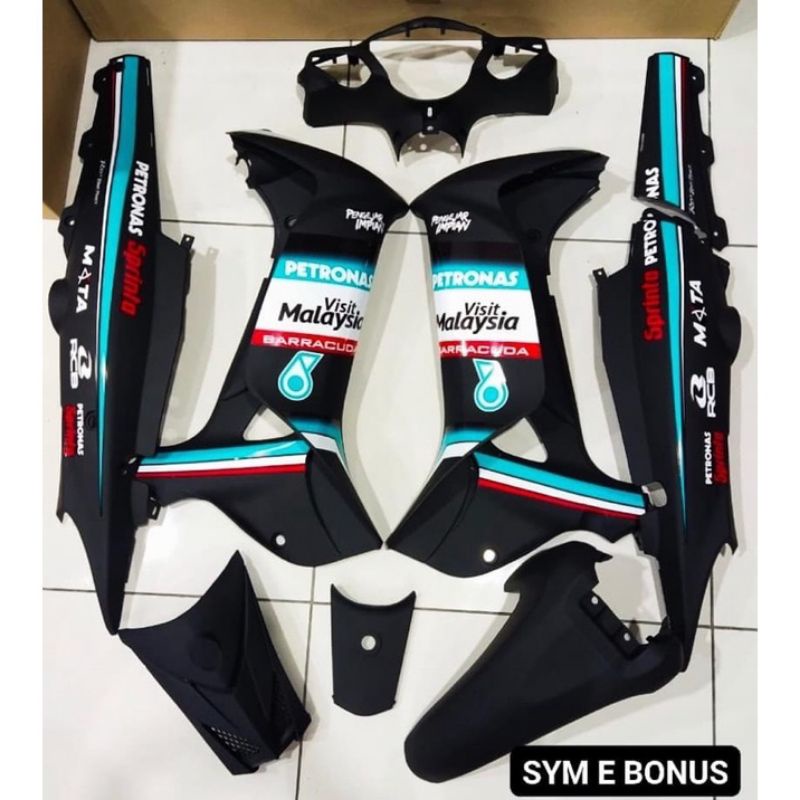 COVERSET SYM E-BONUS 110/Ebonus 110/110 sr N1/Matt black/Petronas ...