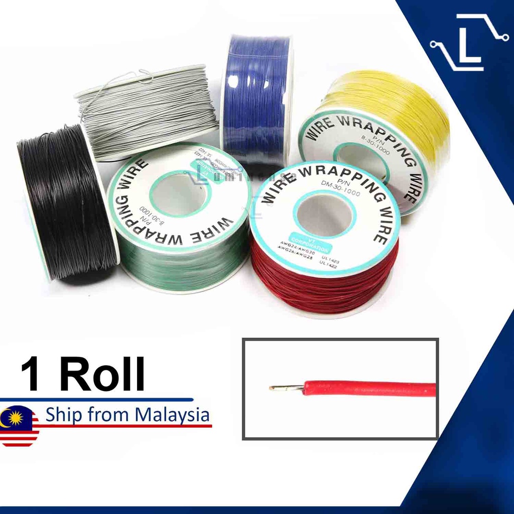 [Luminense] 1 roll AWG 30 Wrapping Wire Single Strand Tin Plated Copper ...