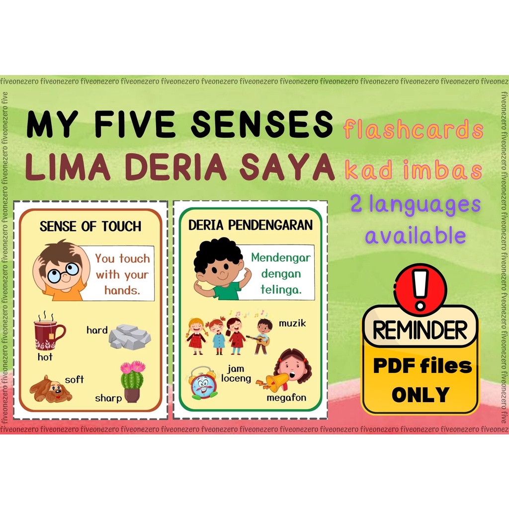 [PDF Softcopy] MY five senses flashcards, Lima Deria Saya Kad Imbas ...