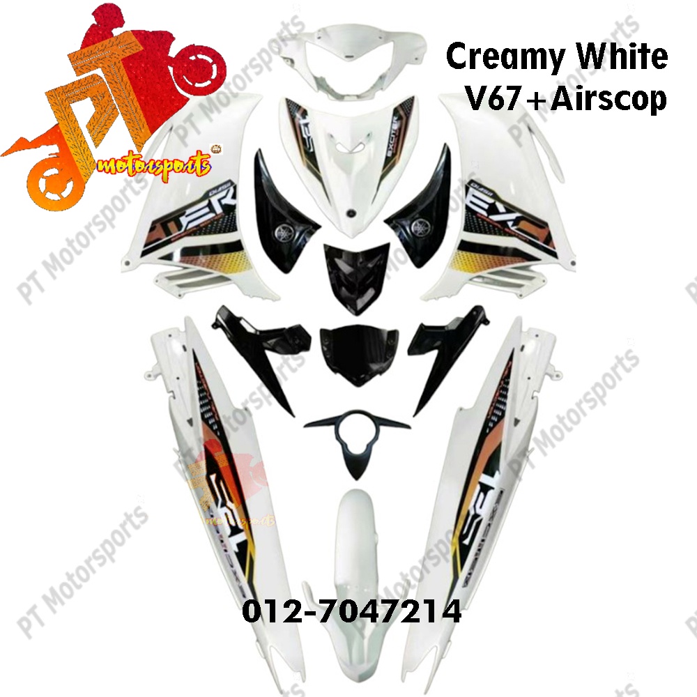 Yamaha LC 135 Cover Set Creamy White Exciter 2021 GOLD V2 V3 V4 V5 V6 ...