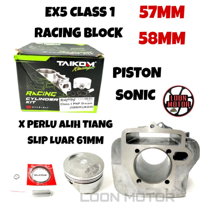 EX5 CLASS 1 RACING BLOCK 57MM/58MM PISTON SONIC - TAIKOM RACING | Shopee Malaysia