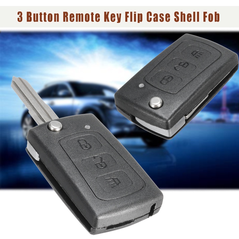 3 Button Folding Remote Control Key Shell With Key Embryo With Battery ...