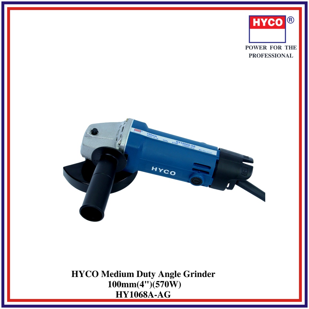 HYCO HY1068A-AG Medium Duty Angle Grinder 100mm(4")(570W) | Shopee Malaysia