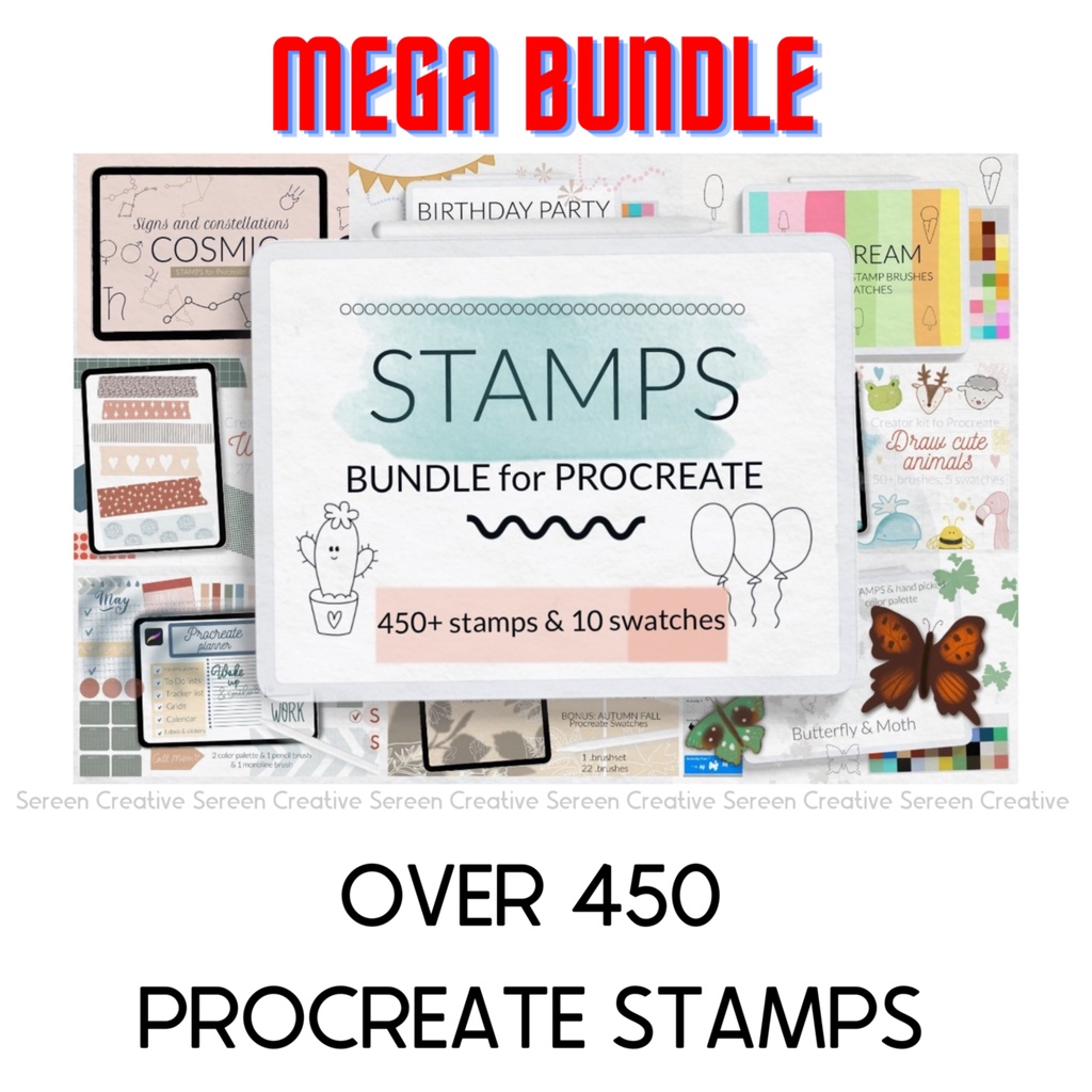MP09 Over 450 Procreate Stamps (Mega Bundle) | Shopee Malaysia