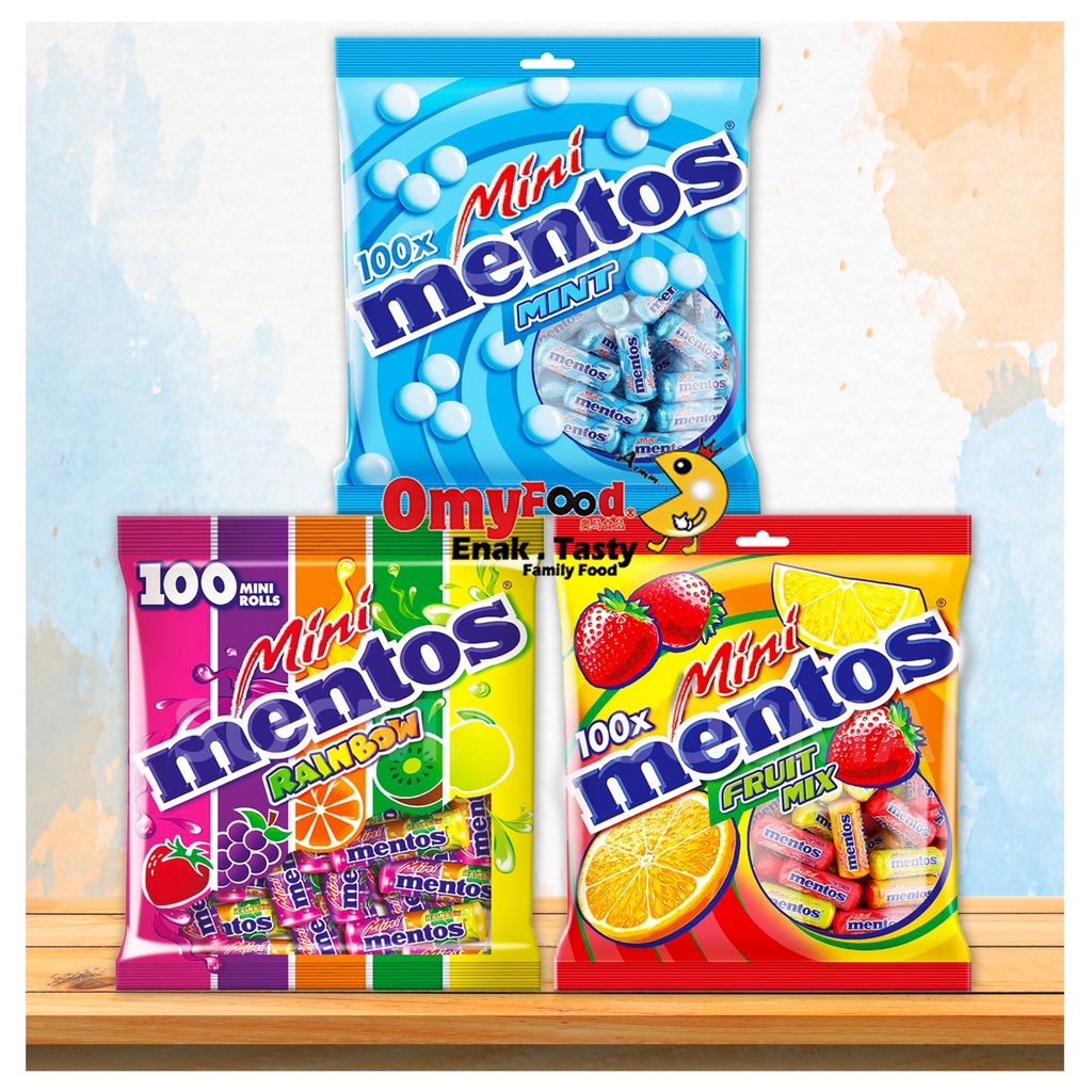 100pcs Mini Mentos Chewy Candy [Mint / Fruit Mix / Rianbow] [OmyFood ...