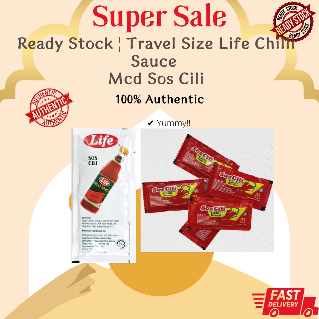 Travel Size Life Chilli Sauce Sachet Sos Cili Mcd sos cili Paket Kecil ...