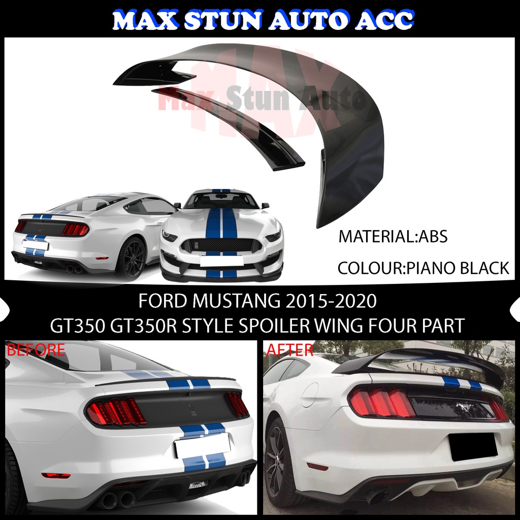 FORD MUSTANG 2015-2020 GT350 GT350R STYLE SPOILER WING 4 PART WITH ...